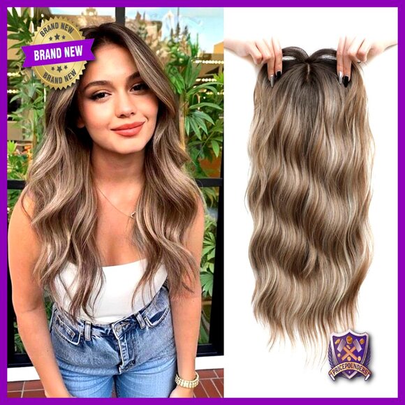 Accessories | Synthetic Wavy Hair Topper With Fringe Bangs For Volume ...
